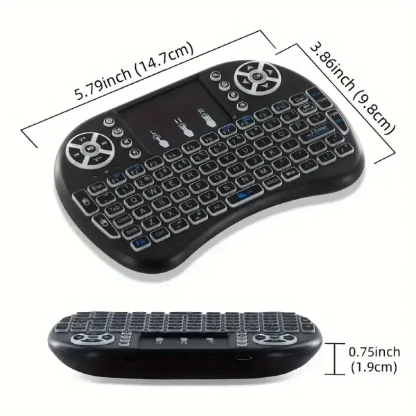 Mini Wireless Keyboard – Touchpad & 7-Color Backlight
