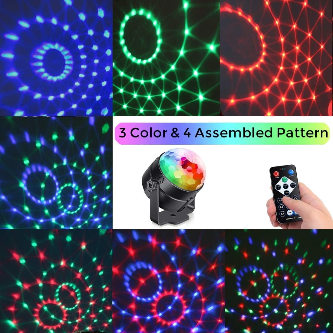 LED Disco Party Light – 3W RGB Sound Activated Ball